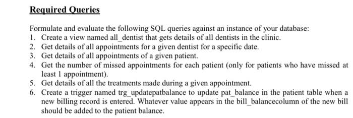 Required Queries Formulate and evaluate the following | Chegg.com