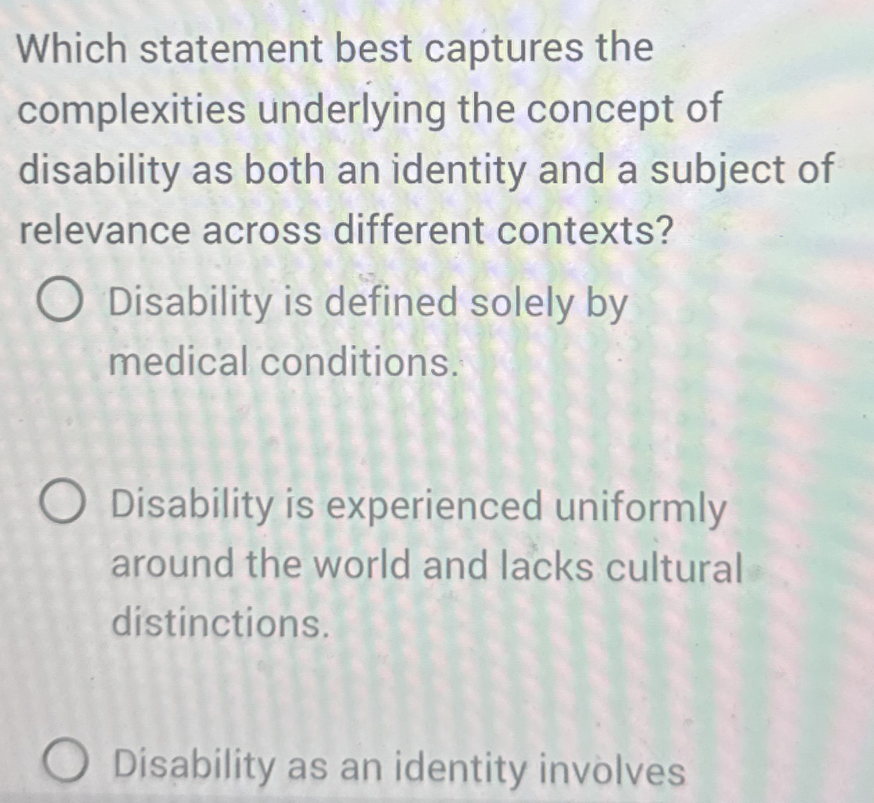 Solved Which statement best captures the complexities | Chegg.com