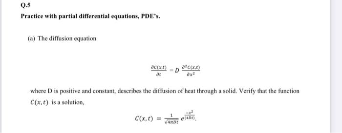 Solved Practice with partial differential equations, PDE's. | Chegg.com