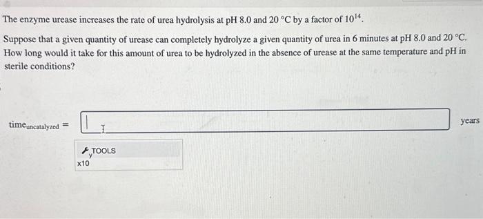 Solved The enzyme urease increases the rate of urea | Chegg.com
