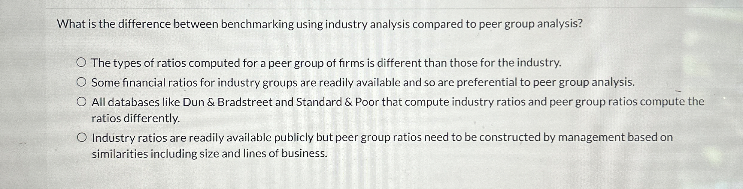 Solved What is the difference between benchmarking using | Chegg.com