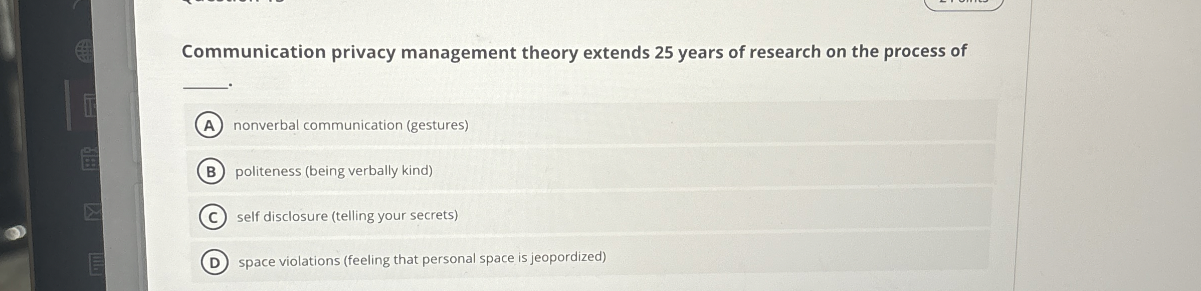 Solved Communication privacy management theory extends 25 | Chegg.com