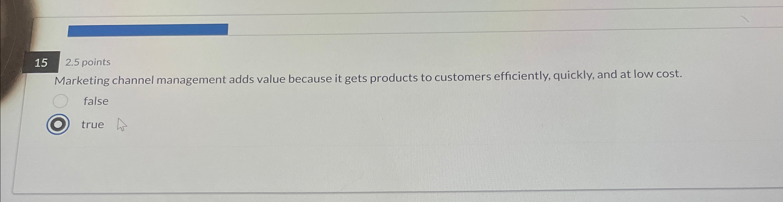 Solved 152.5 ﻿pointsMarketing channel management adds value | Chegg.com