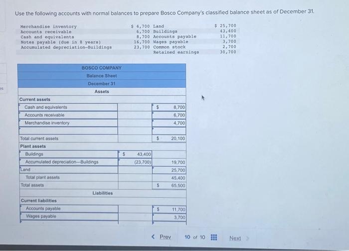 Solved Use the following accounts with normal balances to | Chegg.com