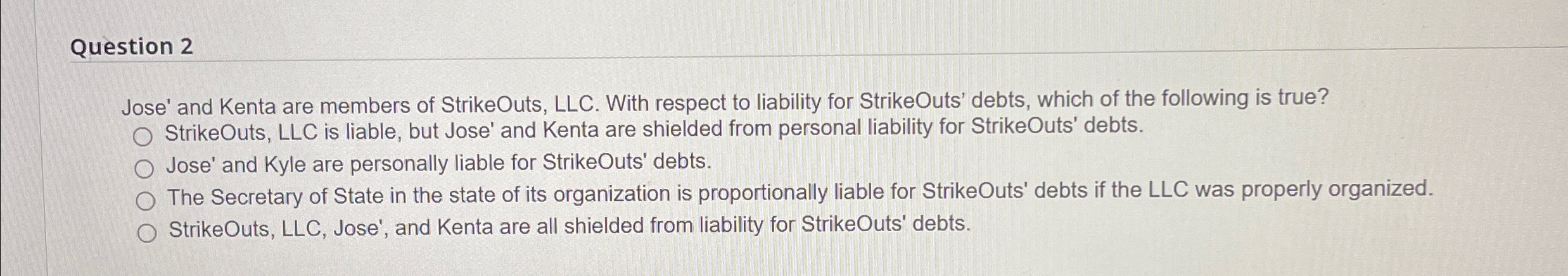 Solved Question 2Jose' and Kenta are members of StrikeOuts, | Chegg.com