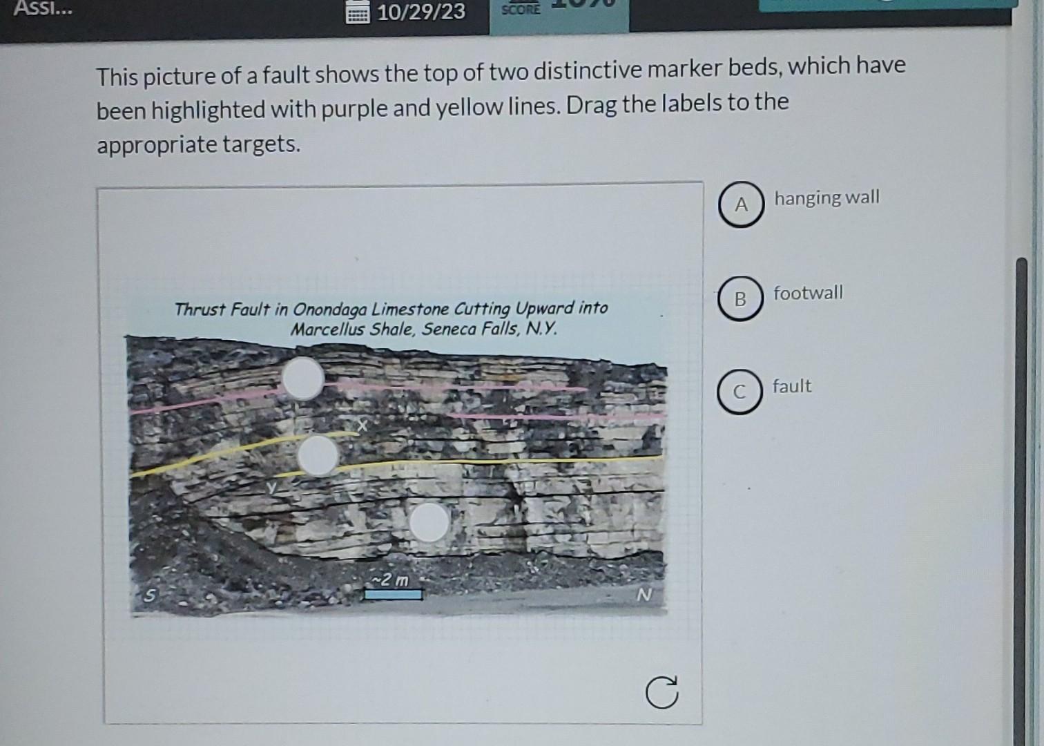 Solved This picture of a fault shows the top of two | Chegg.com