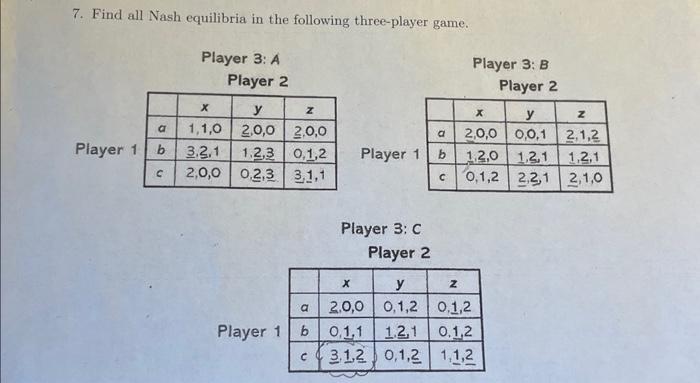 Solved 7. Find all Nash equilibria in the following | Chegg.com
