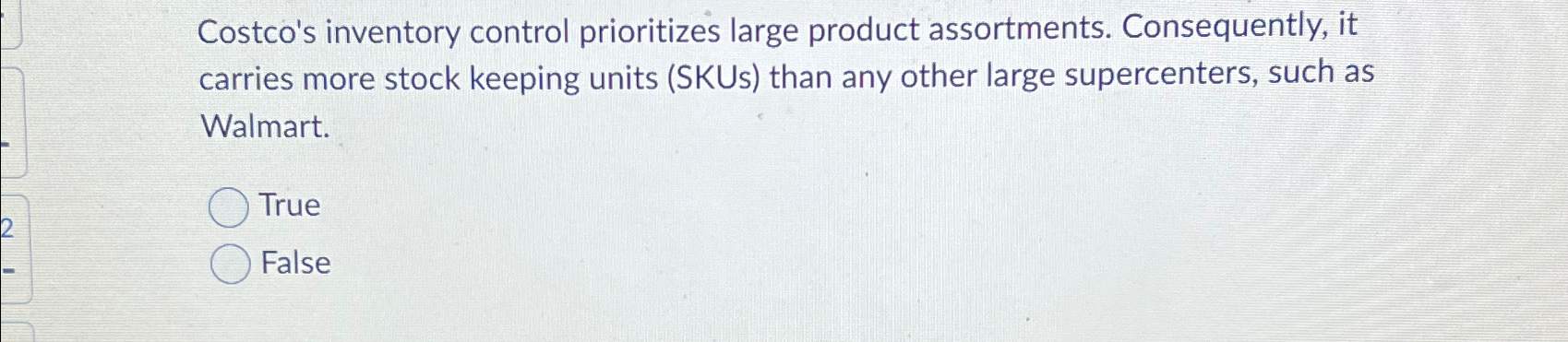 Solved Costco's inventory control prioritizes large product | Chegg.com