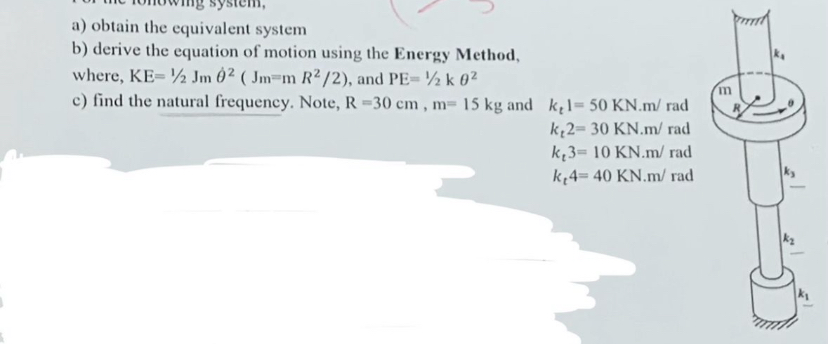 Solved a) ﻿obtain the equivalent systemb) ﻿derive the | Chegg.com
