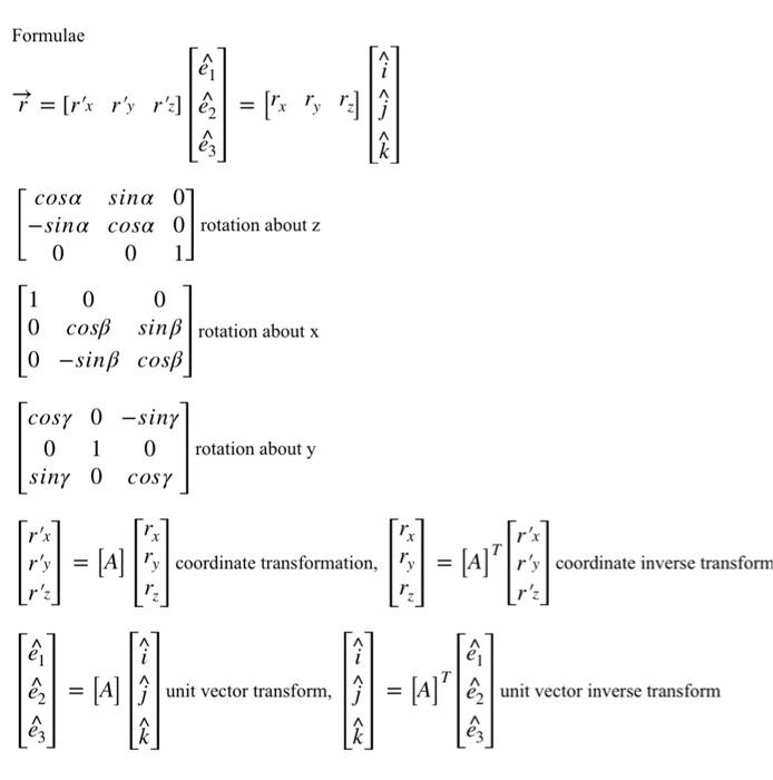 Solved Compute the coordinate transformation matrices and | Chegg.com