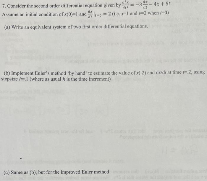 Solved 7. Consider the second order differential equation | Chegg.com