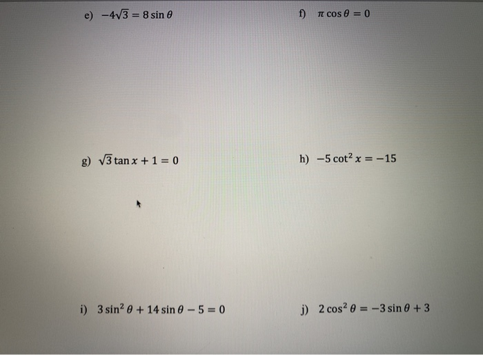 Solved 1. Solve the following equations. List all possible | Chegg.com