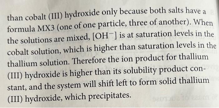 Solved 14. A saturated solution of cobalt(III) hydroxide | Chegg.com