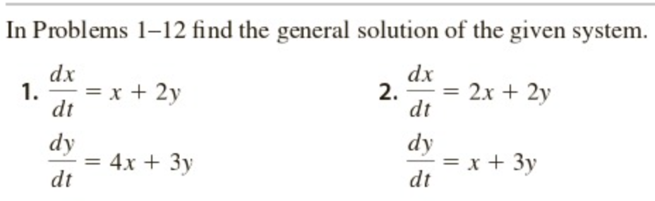 Solved In Problems 1-12 ﻿find the general solution of the | Chegg.com