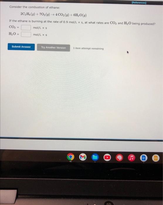 Solved Consider the combustion of ethane: | Chegg.com