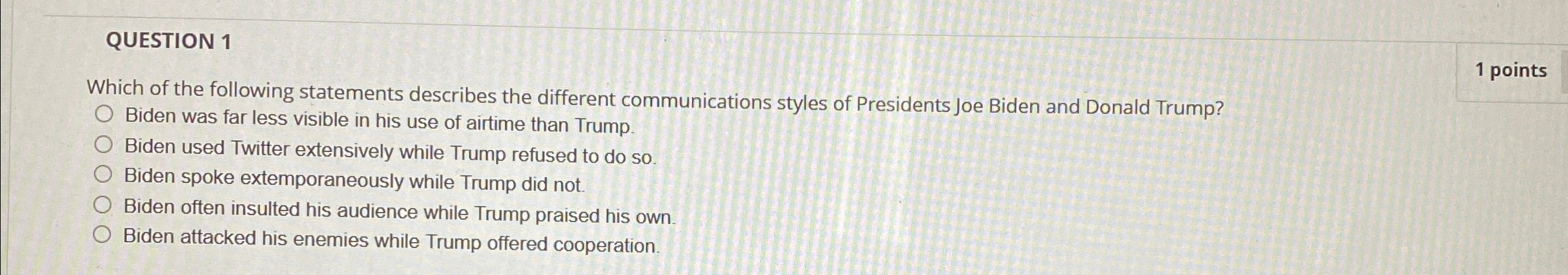Solved QUESTION 1Which of the following statements describes | Chegg.com