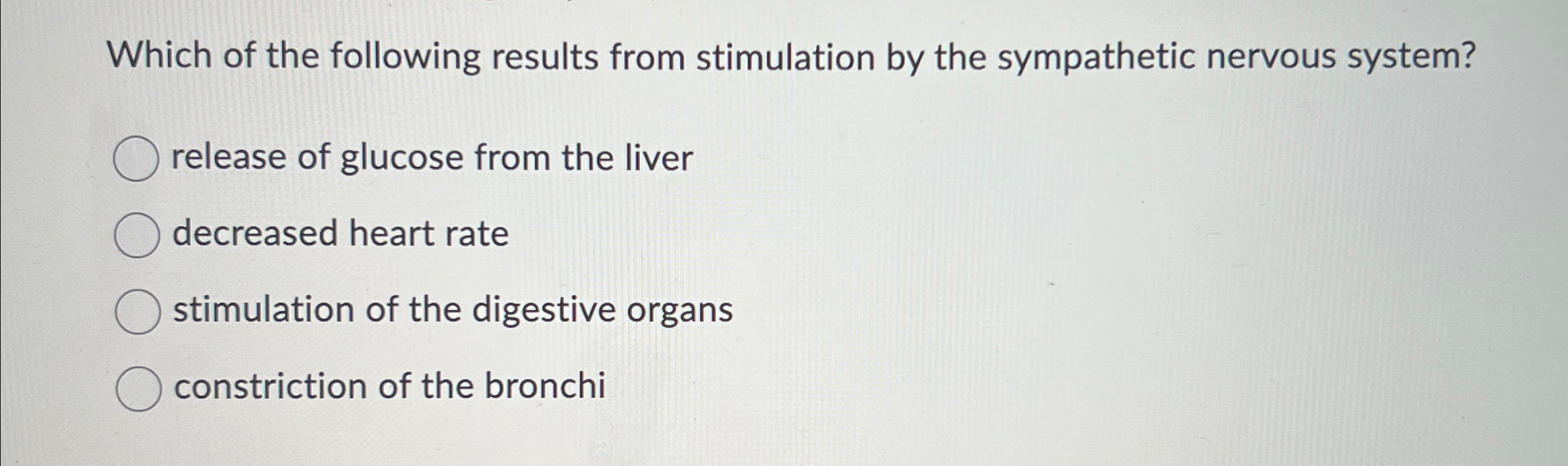 Solved Which of the following results from stimulation by | Chegg.com