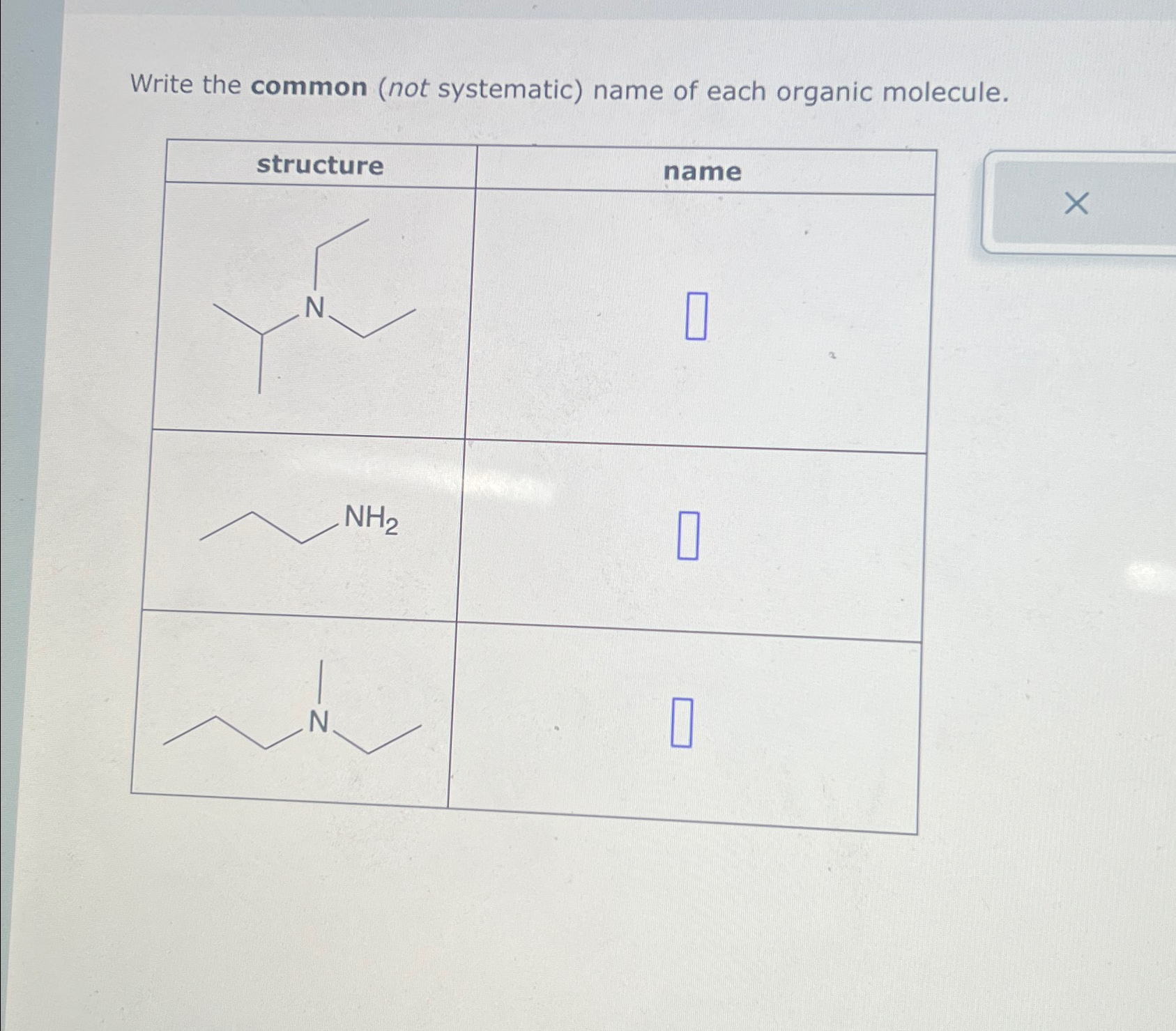 Solved Write the common (not systematic) ﻿name of each | Chegg.com