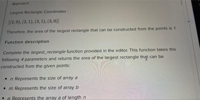 Solved Largest Rectangle You are given the following • Two | Chegg.com