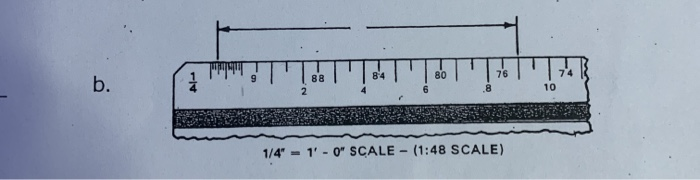 माण 88 84 80 b. A- 76 .8 10 1/4 - 1 - 0" SCALE - | Chegg.com