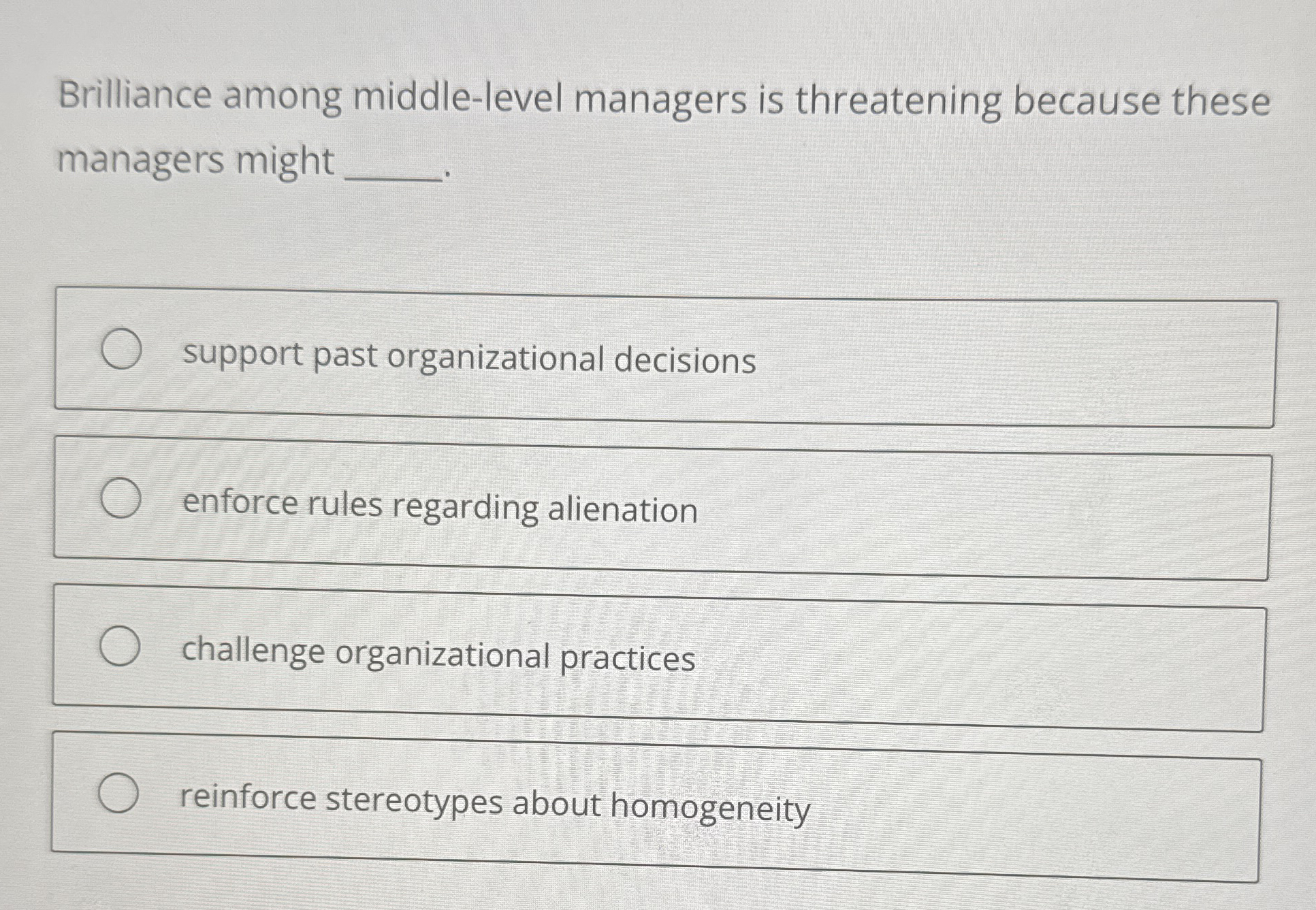 High Quality SOLUTION Brilliance among middle-level managers is ...