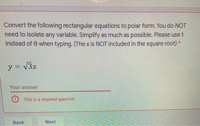 Solved Convert the following rectangular equations to polar | Chegg.com