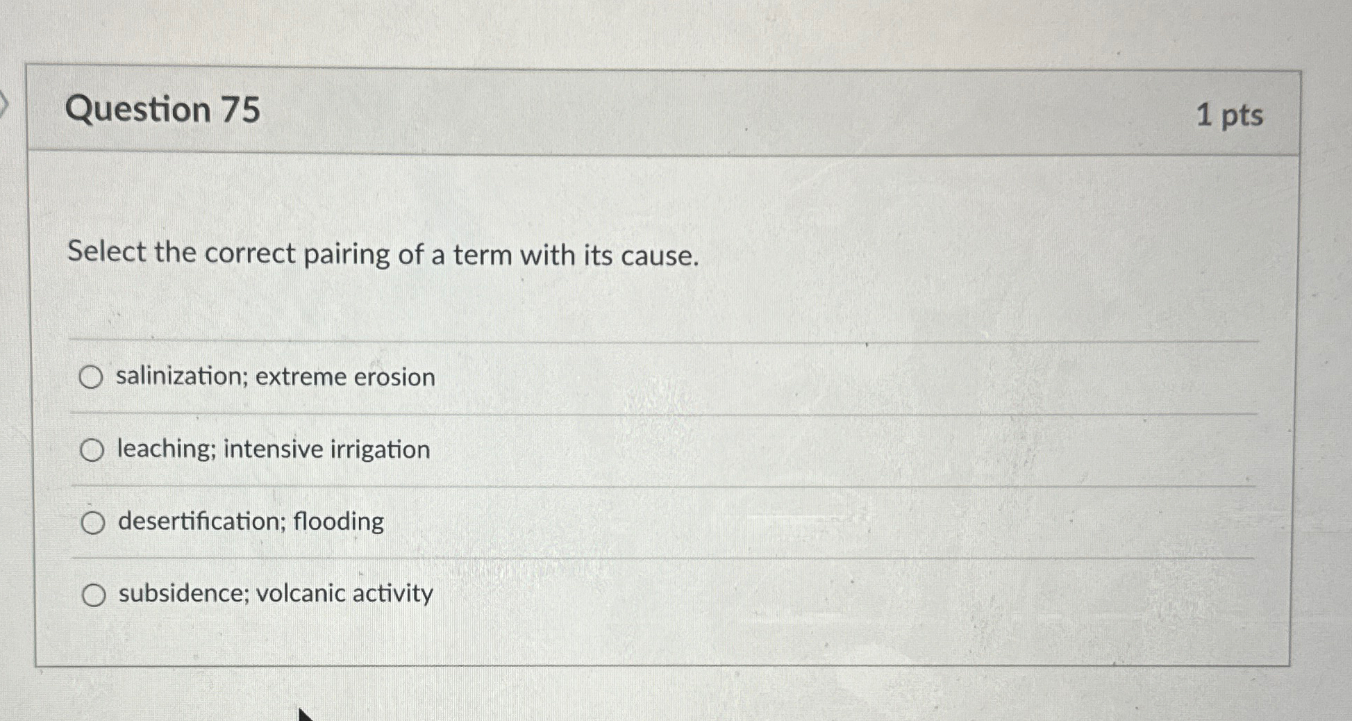 Solved Question 751 ﻿ptsSelect the correct pairing of a term | Chegg.com