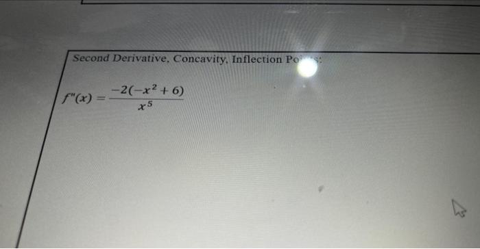 Solved Second Derivative, Concavity. Inflection Po | Chegg.com