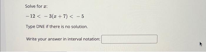 Solved Solve for x : −12