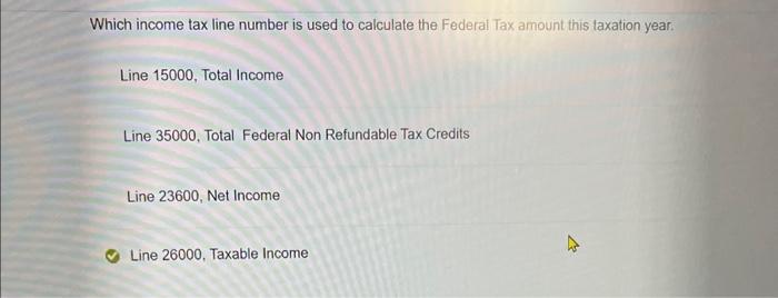 Solved Which income tax line number is used to calculate the | Chegg.com