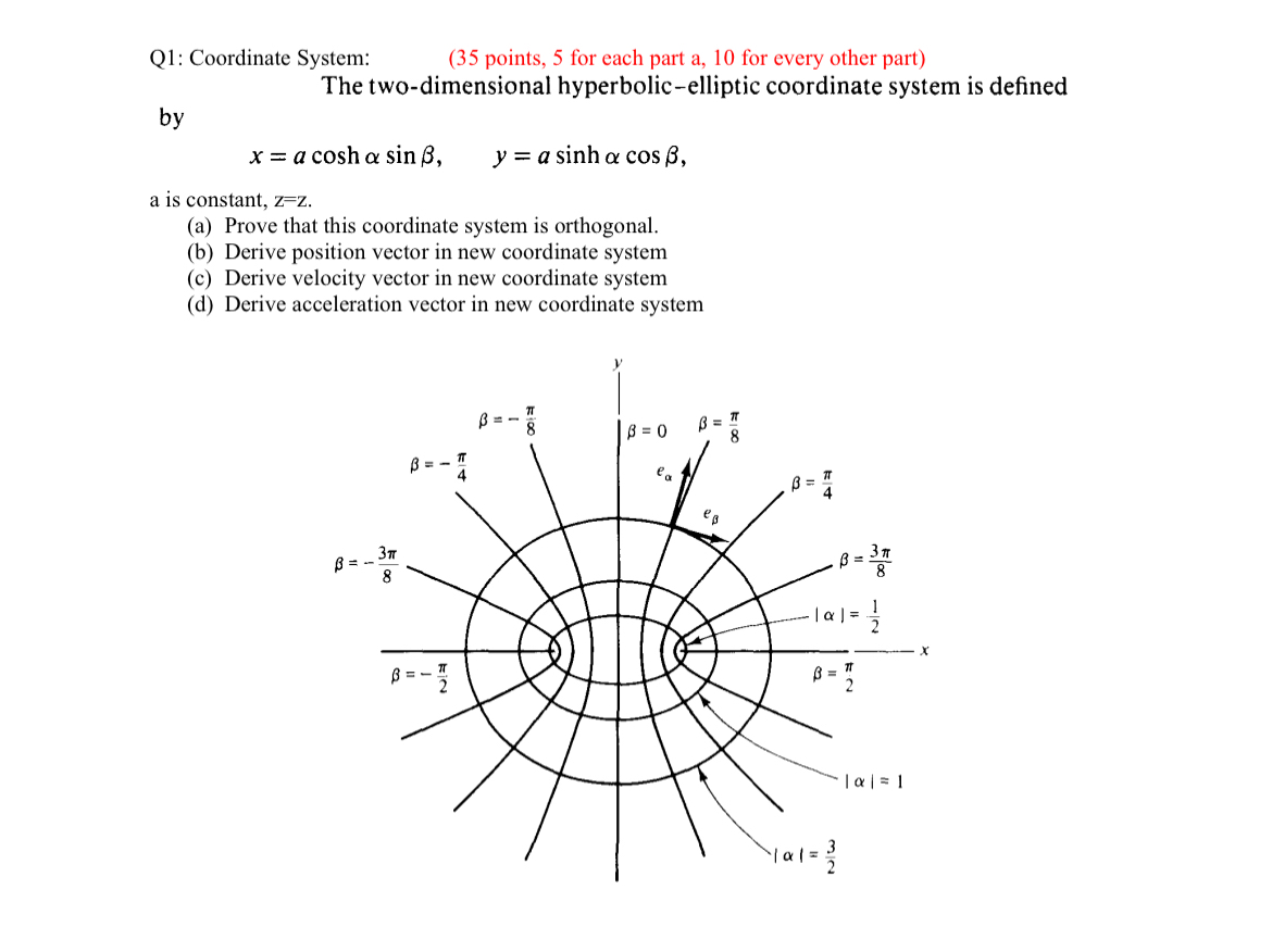 Solved Q1: Coordinate System:( 35 ﻿points, 5 ﻿for each part | Chegg.com