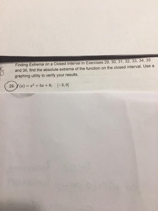 Solved Finding Extrema on a Closed Interval in Exercises 29, | Chegg.com