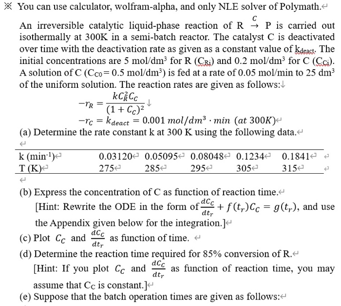 * You can use calculator, wolfram-alpha, and only NLE | Chegg.com