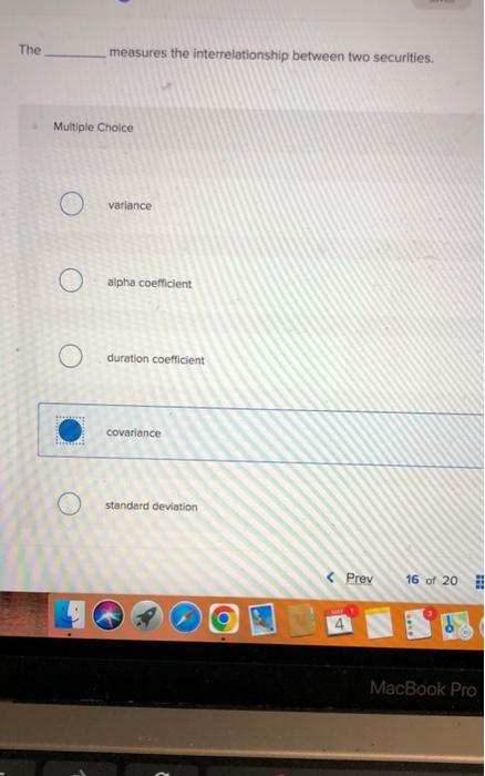 Solved The measures the interrelationship between two | Chegg.com