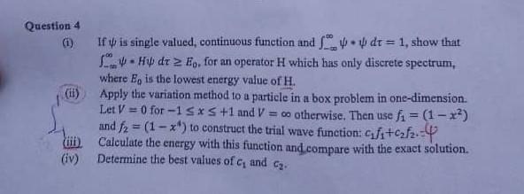 Solved (i) If ψ is single valued, continuous function and | Chegg.com