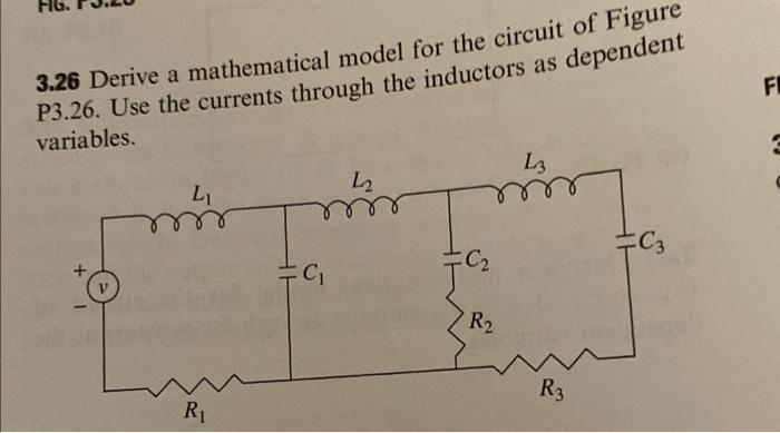 Solved 3.26 Derive a mathematical model for the circuit of | Chegg.com