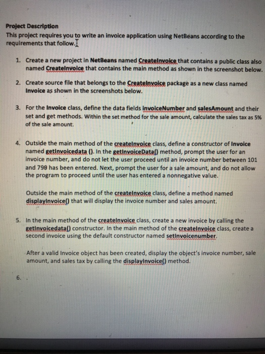 Solved Project Description This project requires you to | Chegg.com