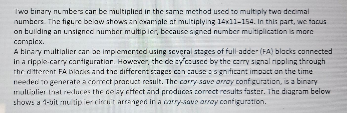 Solved Two binary numbers can be multiplied in the same | Chegg.com