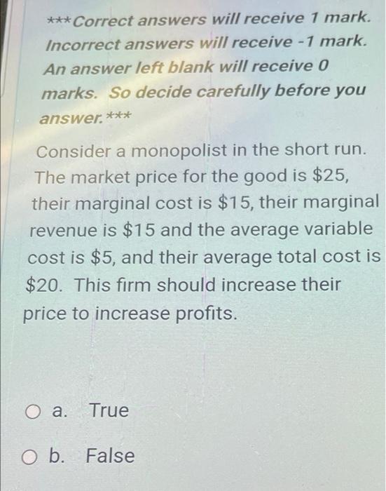 Solved ***Correct answers will receive 1 mark. Incorrect | Chegg.com