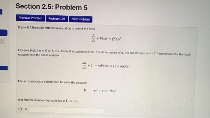 Solved Section 2.5: Problem 5 Previous Problem Problern List | Chegg.com