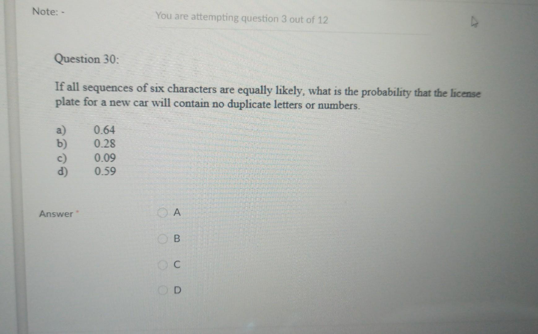 Solved If all sequences of six characters are equally | Chegg.com