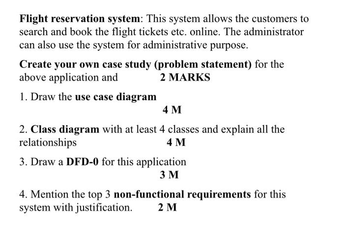 Solved Flight reservation system: This system allows the | Chegg.com