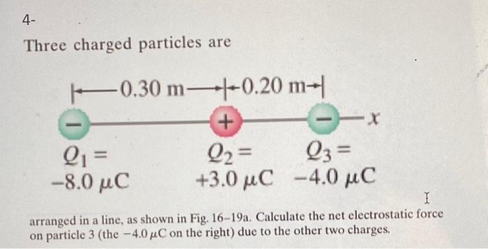 Solved Three charged particles are arranged in a line, as | Chegg.com