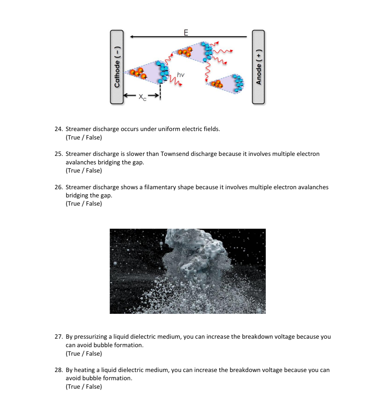 Solved Streamer discharge occurs under uniform electric | Chegg.com