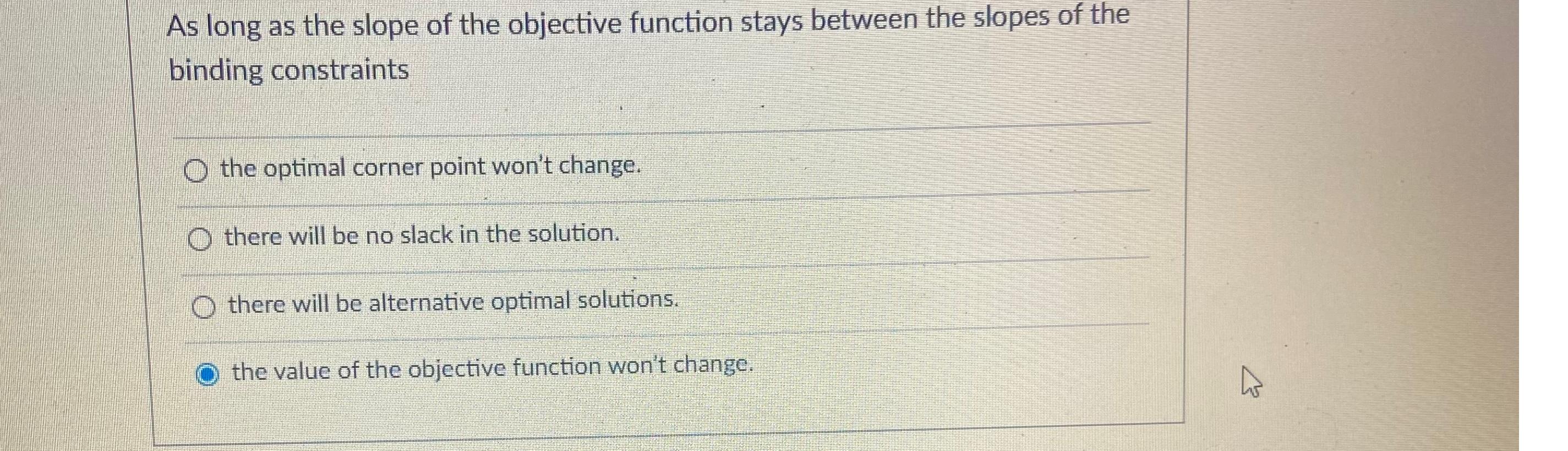 Solved As long as the slope of the objective function stays | Chegg.com