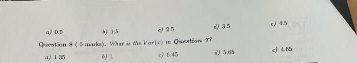Solved Question 7 ( 5 marks). A probability distribution | Chegg.com