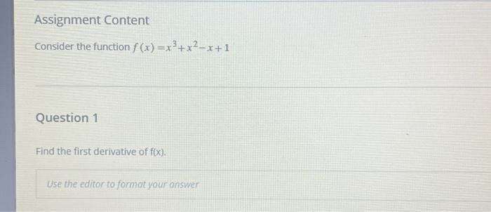 Solved Assignment Content Consider The Function 