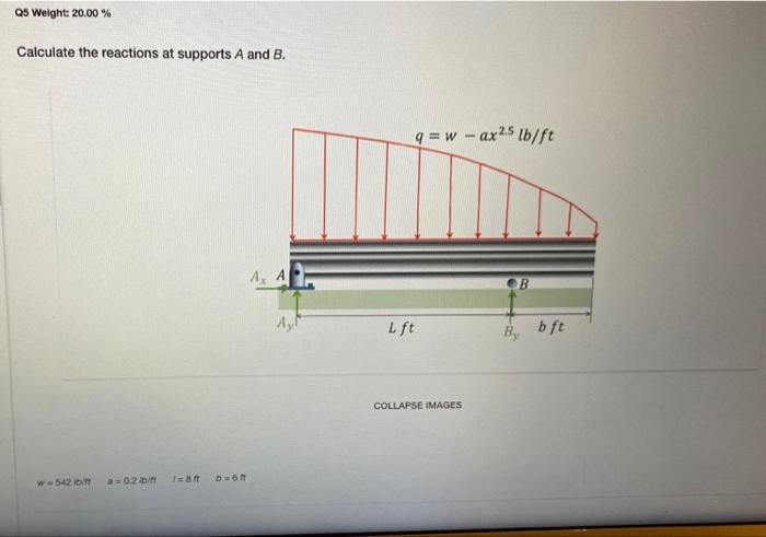 Solved Calculate the reactions at supports A and B. COLLAPSE | Chegg.com