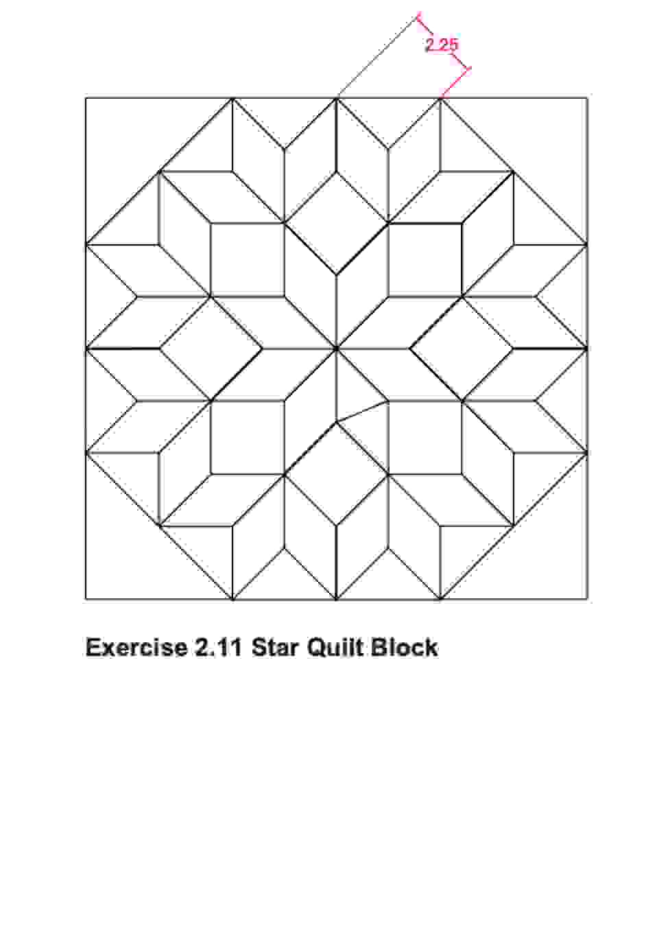 Solved Exercise 2.11 ﻿Star Quilt Block. AutoCad program. Use | Chegg.com