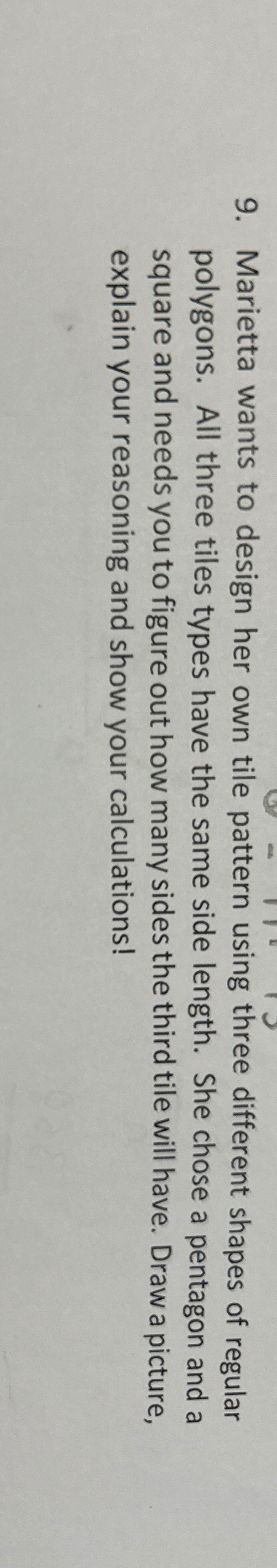 Solved Marietta wants to design her own tile pattern using | Chegg.com